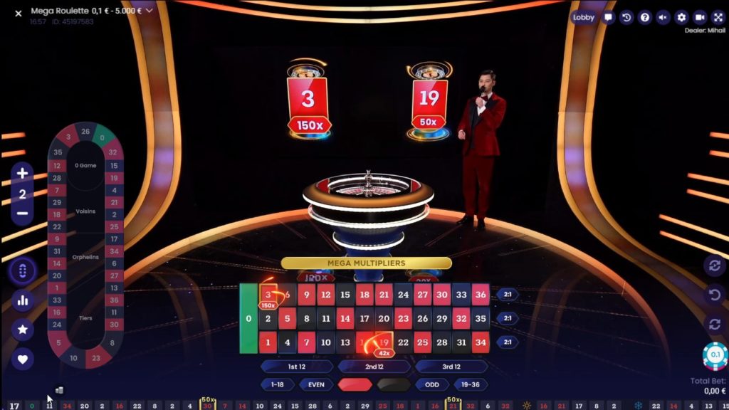 Mega Roulette : un jeu en direct signé Pragmatic Play Live Casino