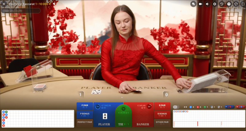 Insurance Baccarat : une variante originale de live baccarat